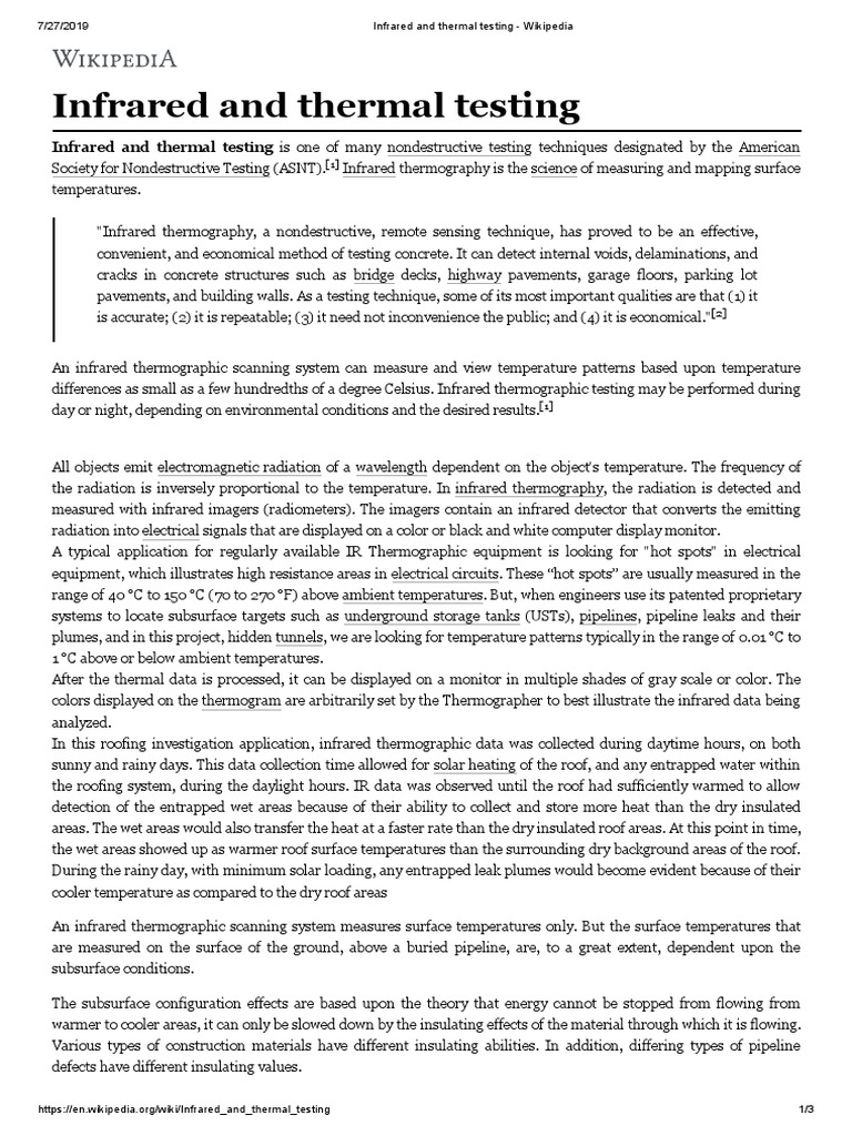 Infrared and Thermal Testing | PDF | Infrared | Thermography