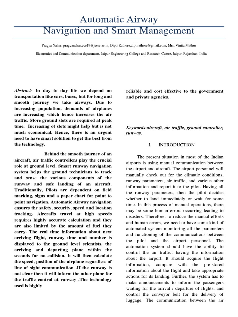 Automatic Airway Navigation and Management | PDF | Air Traffic Control | Airport