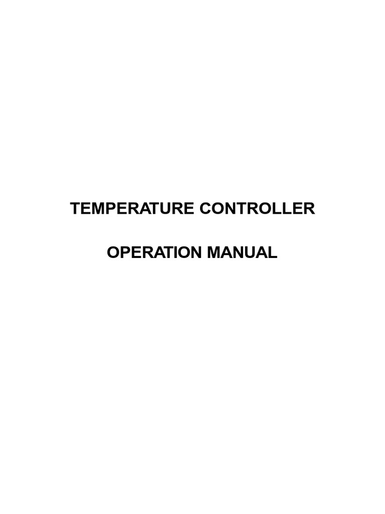 Temperature Controller Operation Manual | PDF | Electrical Engineering ...