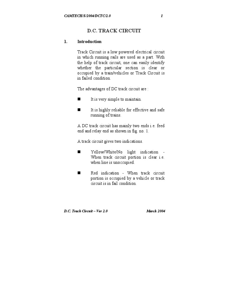 DC Track Circuit Specifications and Design | PDF | Track (Rail ...