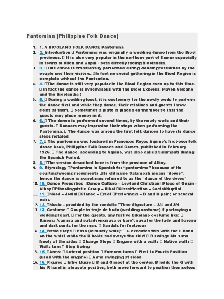 Pantomina | PDF | Dances | Performing Arts