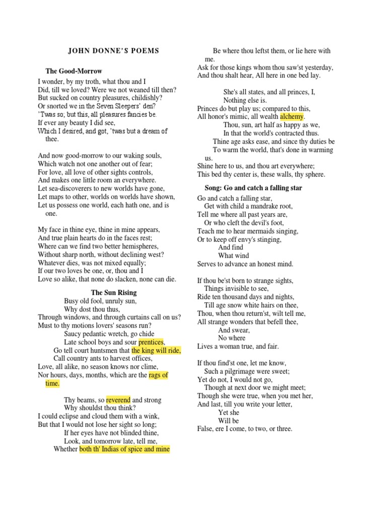 Donnes Poems | PDF