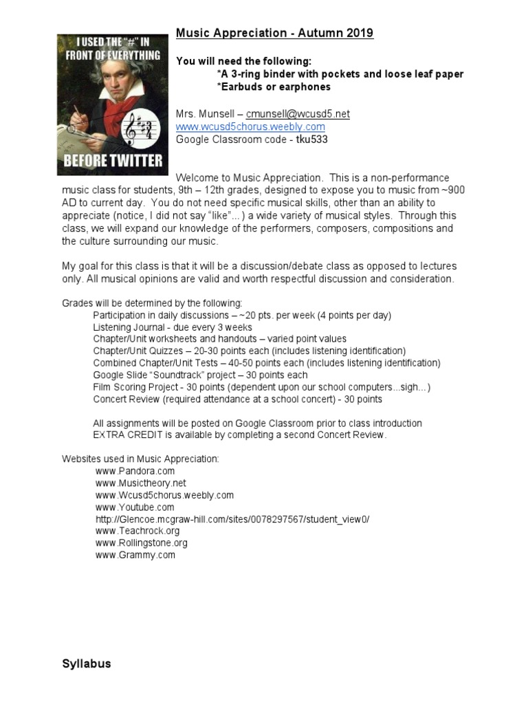 Music App Syllabus | PDF | Rock And Roll | Heavy Metal Music