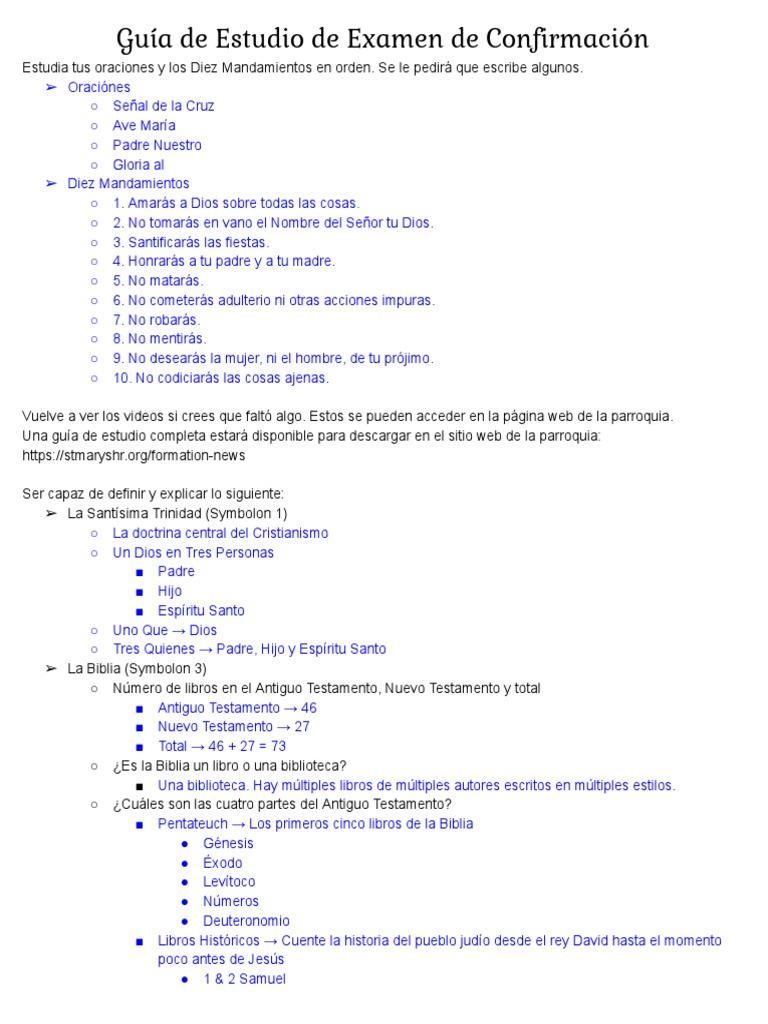Confirmation Study Guide Spanish | PDF | María, madre de Jesús | Purgatorio