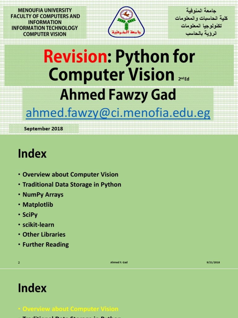 Revision Python For Computer Vision | Download Free PDF | Python (Programming Language ...