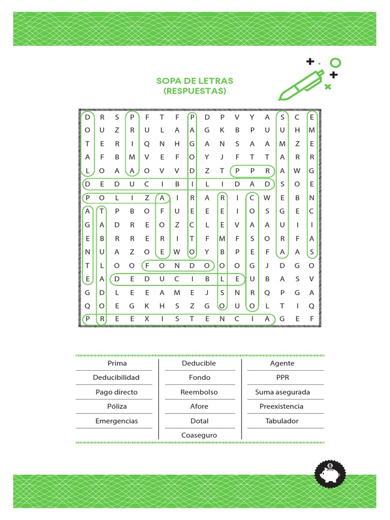 Sopa de Letras Respuestas | PDF