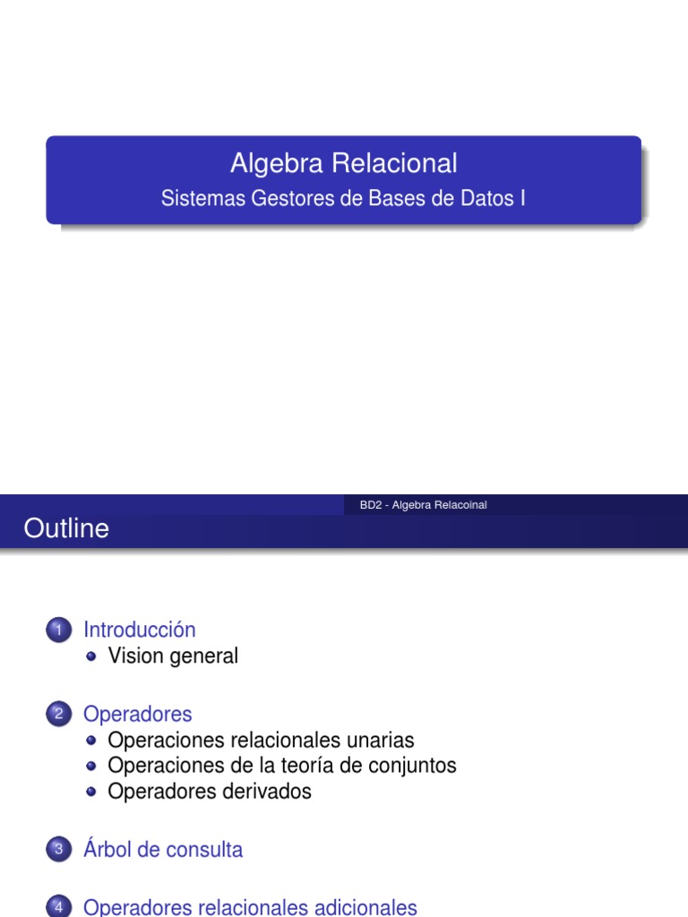 Algebra Relacional | PDF | Lógica matemática | Conceptos matemáticos
