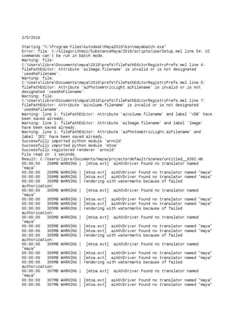 Maya Render Log | Download Free PDF | Filename | Computer File