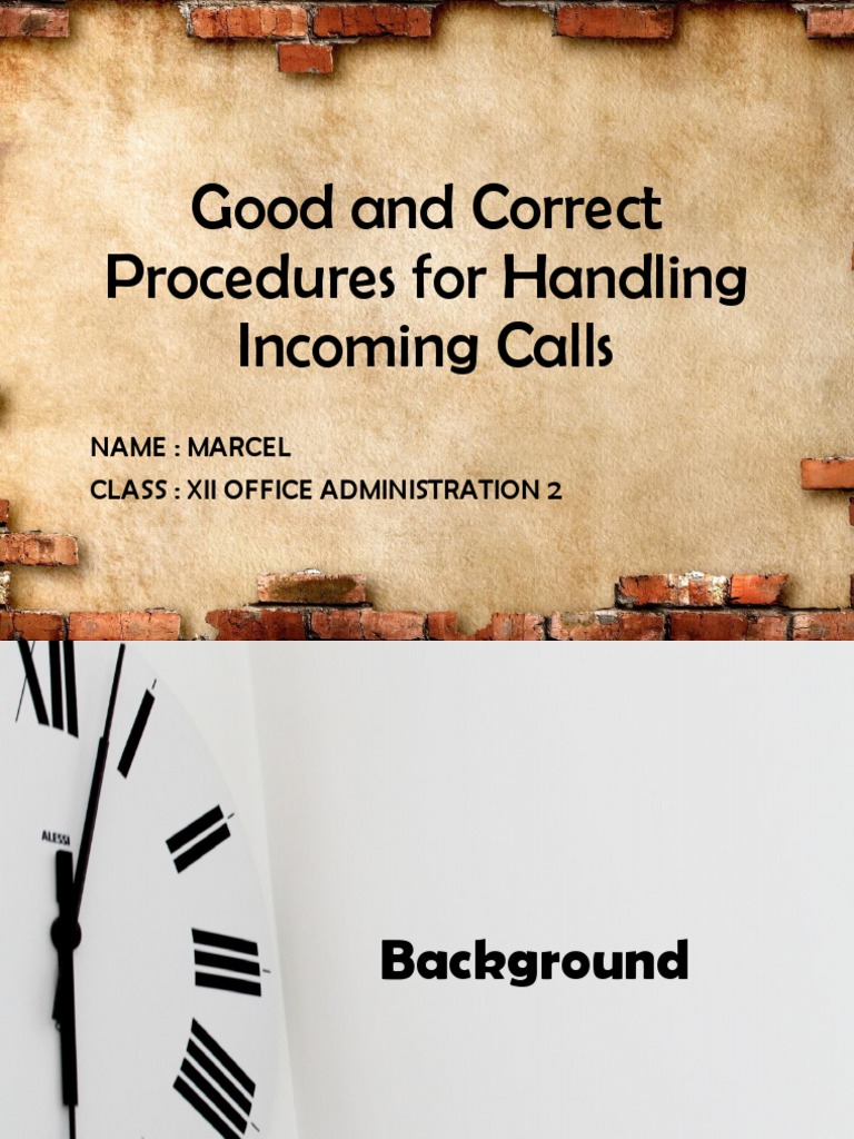 Effective Incoming Call Procedures | PDF