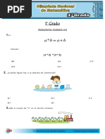 Prueba Escrita de Matemática 1er Grado PRIMARIA 2024 Día Escolar de Las Matemáticas | PDF