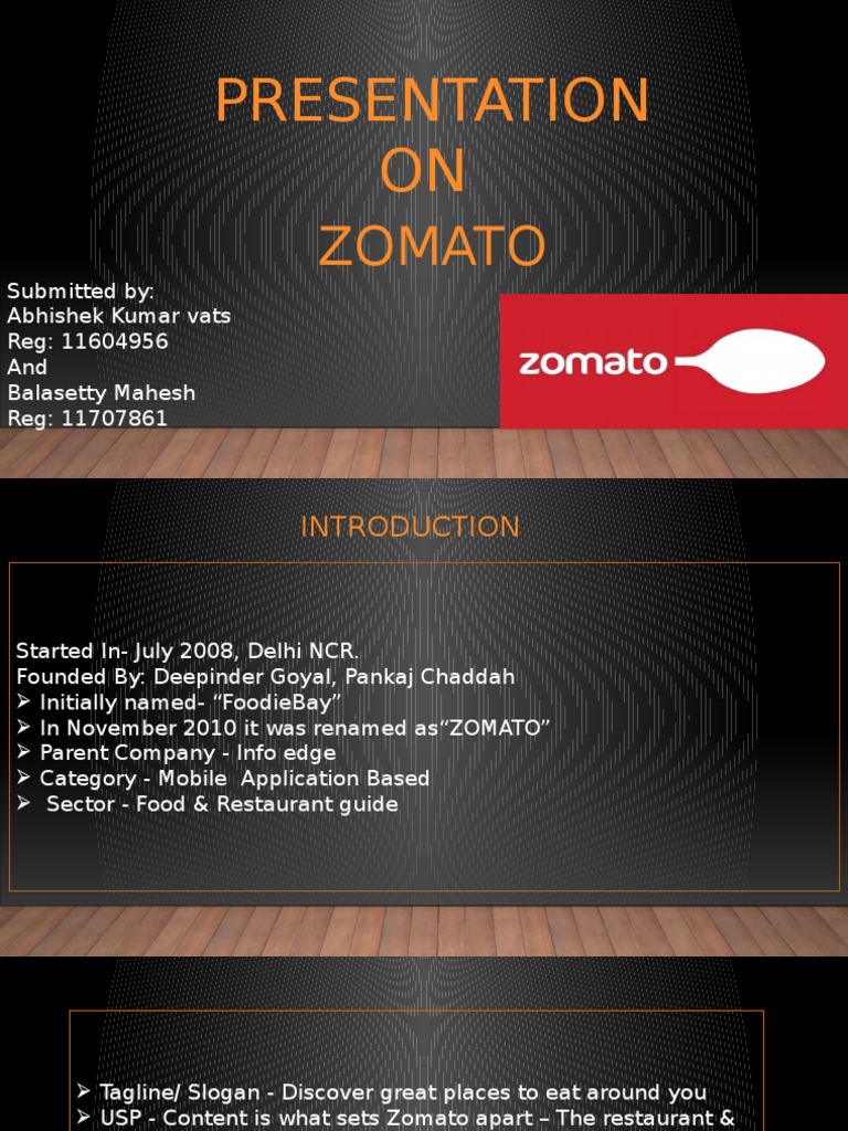 Final Presentation ZOMATO | PDF | Competition | Business Economics