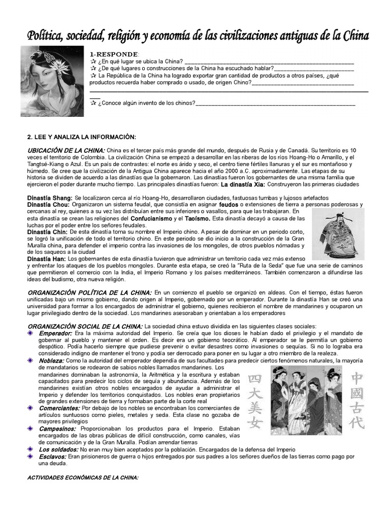 Economía y sociedad de la antigua China | PDF | Historia de china | China
