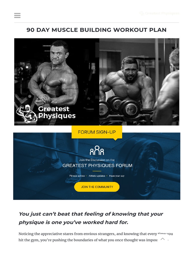 90 Day Muscle Building Workout Plan Greatest Physiques PDF | PDF ...