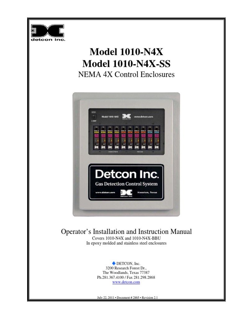 Detcon Modelo0 1010 n4x Esp | PDF | Power Supply | Relay