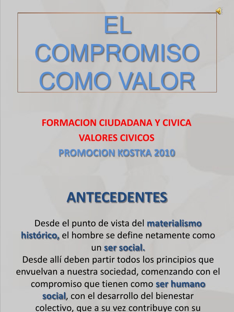 Valor Del Compromiso | PDF | Realidad | Sociedad