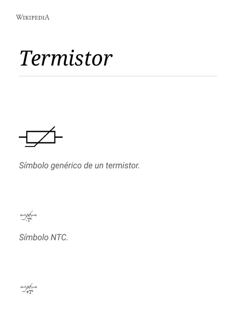 Termistor - Wikipedia, La Enciclopedia Libre | PDF | Resistencia ...