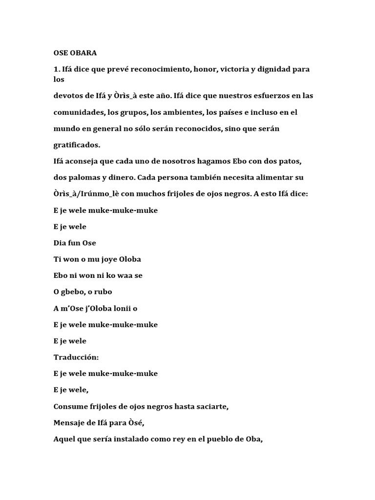 Ose Obara | PDF | Pollo | Religión y creencia