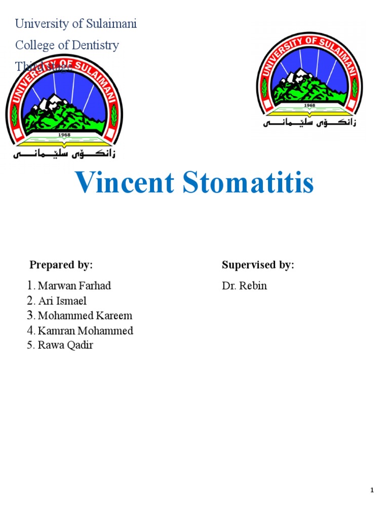 Vincent Stomatitis Report | PDF | Diseases And Disorders | Health Sciences