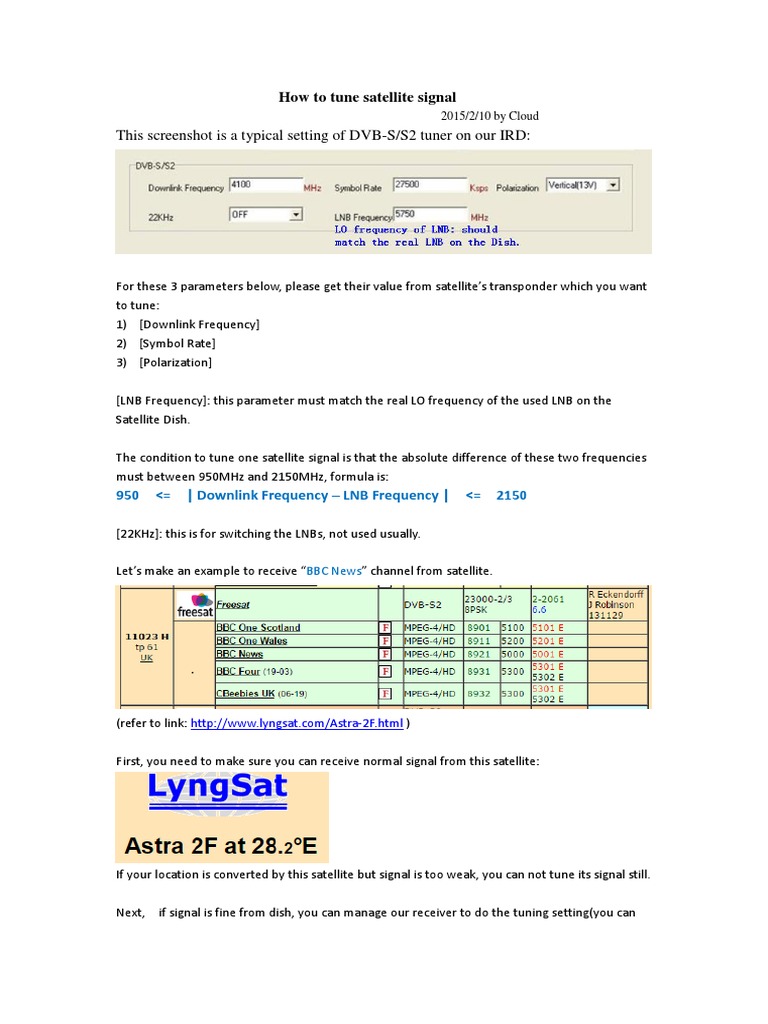 How To Tune Satellite Signal | PDF | Technology & Engineering