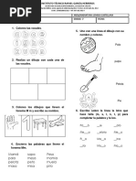 Evaluación Primer Grado BI Español | PDF | Artes del Lenguaje y ...
