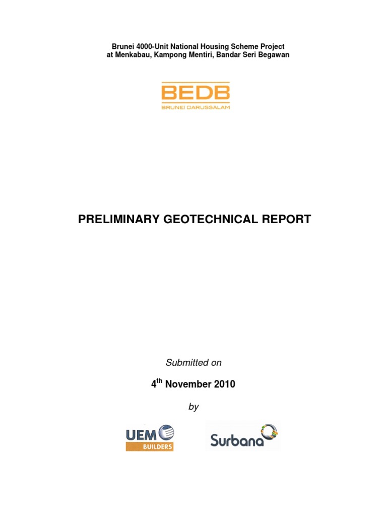 Brunei Housing Geotechnical Report | PDF | Geotechnical Engineering ...