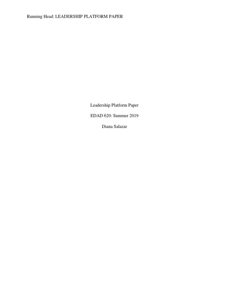 Leadership Platform Paper | PDF | Leadership | Teachers