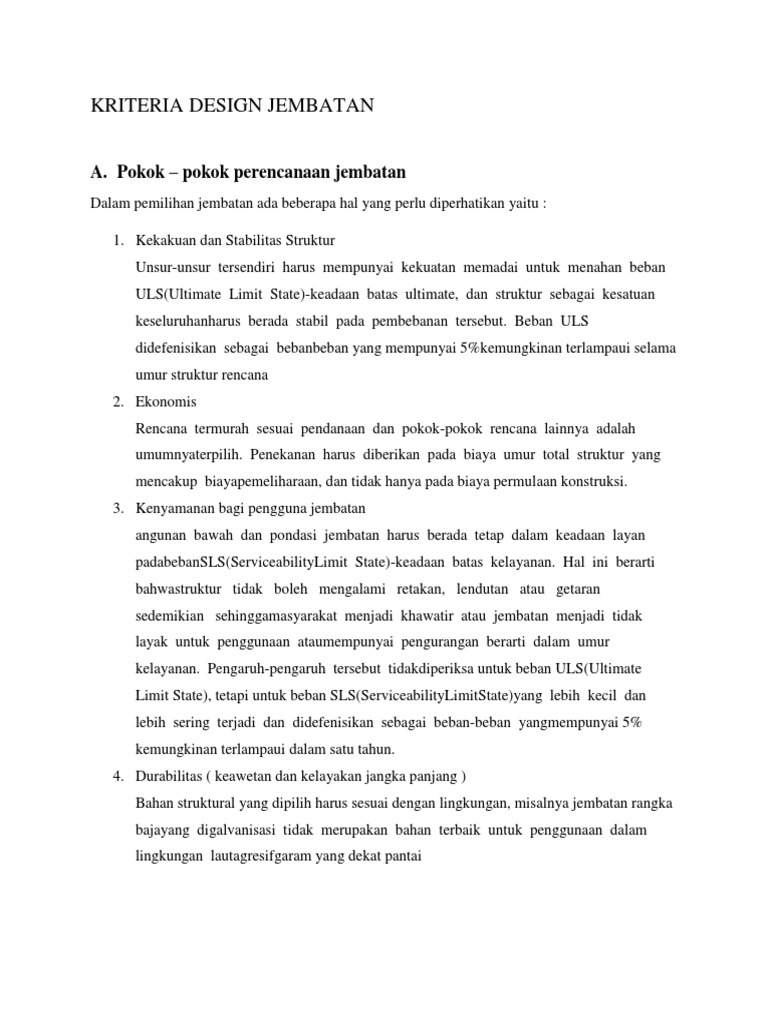 Kriteria Design Jembatan | PDF