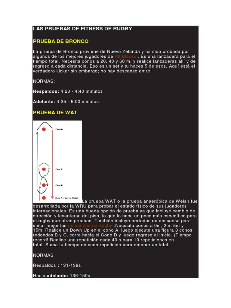 Pruebas de Fitness Esenciales para Rugby | PDF | Deportes y actividades ...