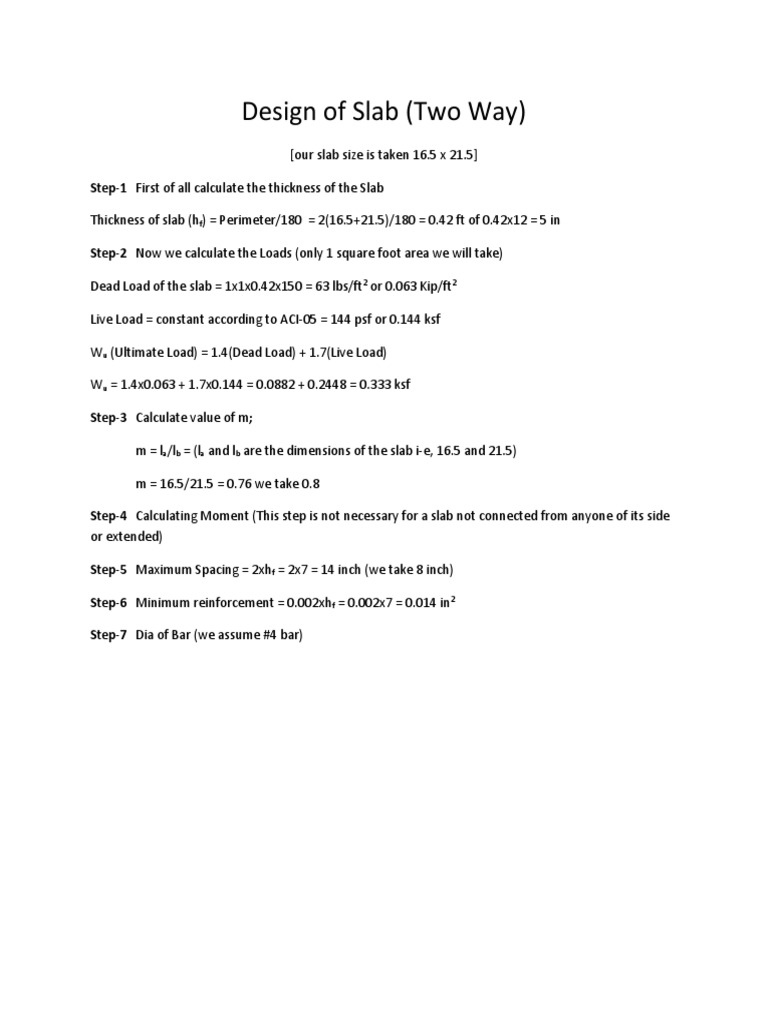 Design of Slab (Two Way) | PDF