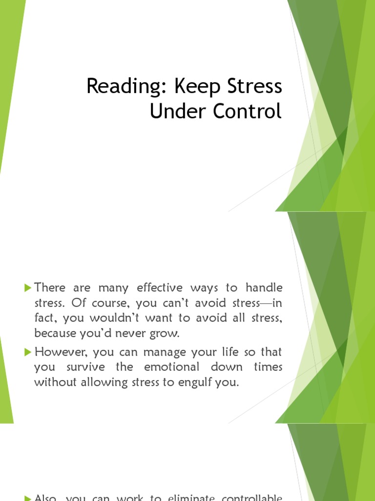 Effective Stress Management Tips | PDF | Career & Growth | Self-Improvement