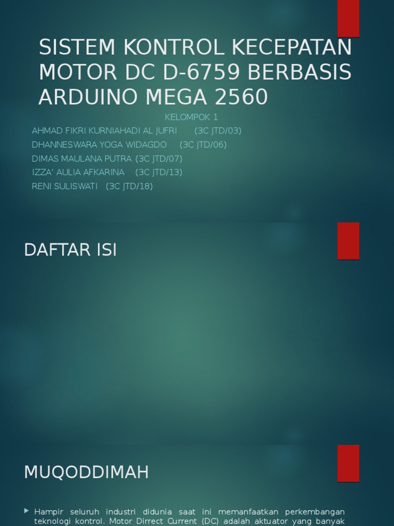 Sistem Kontrol Kecepatan Motor DC D-6759 Berbasis Arduino | PDF Sistem Kontrol Kecepatan Motor DC D-6759 Berbasis Arduino | PDF