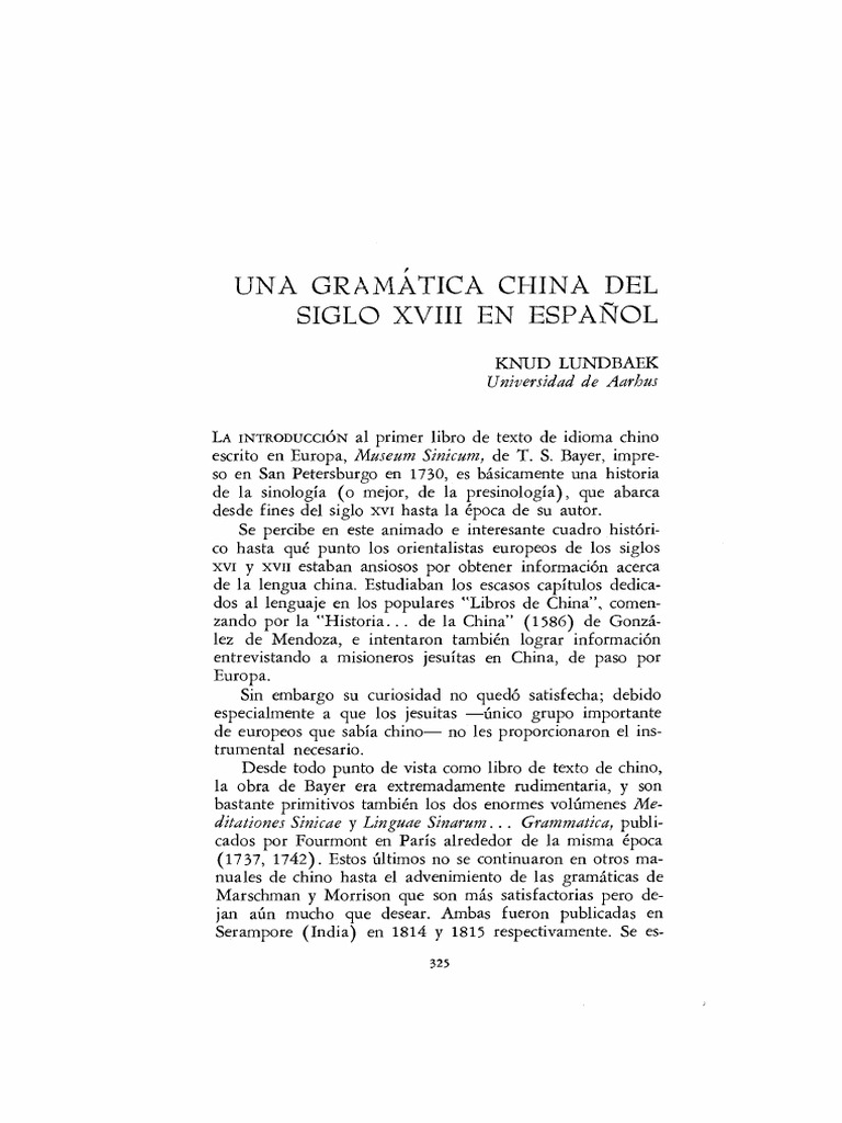 Siglo Xviii Gramatica China PDF | PDF | Libros | Diccionario