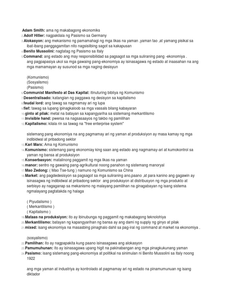 Ekonomiks Grade 9 Alokasyon | PDF