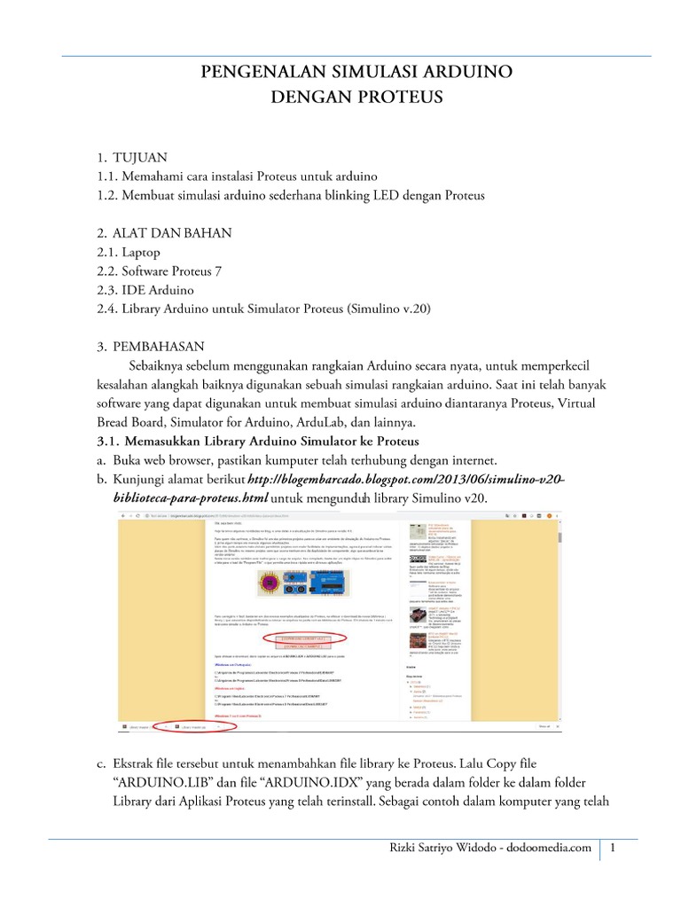 Pengenalan Simulasi Arduino Dengan Proteus PDF | PDF