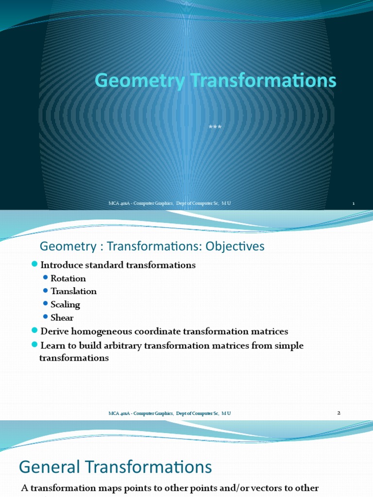 An In-Depth Examination of Standard Geometry Transformations and ...