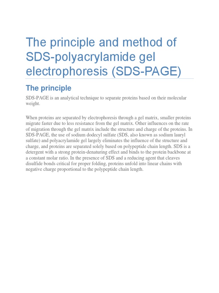 The Principle and Method of SDS | PDF