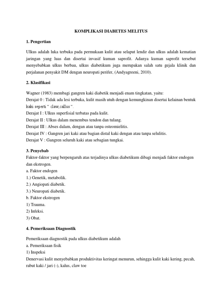 Komplikasi Ulkus Diabetikum pada DM | PDF