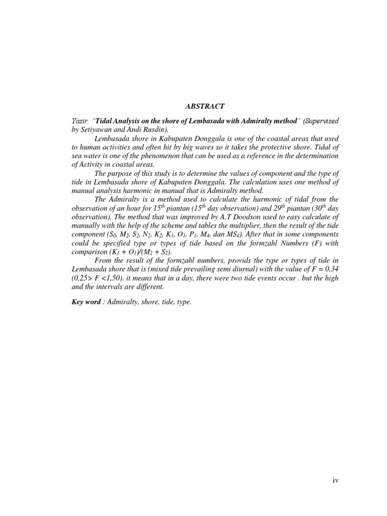 Tidal Analysis Using Admiralty Method | PDF