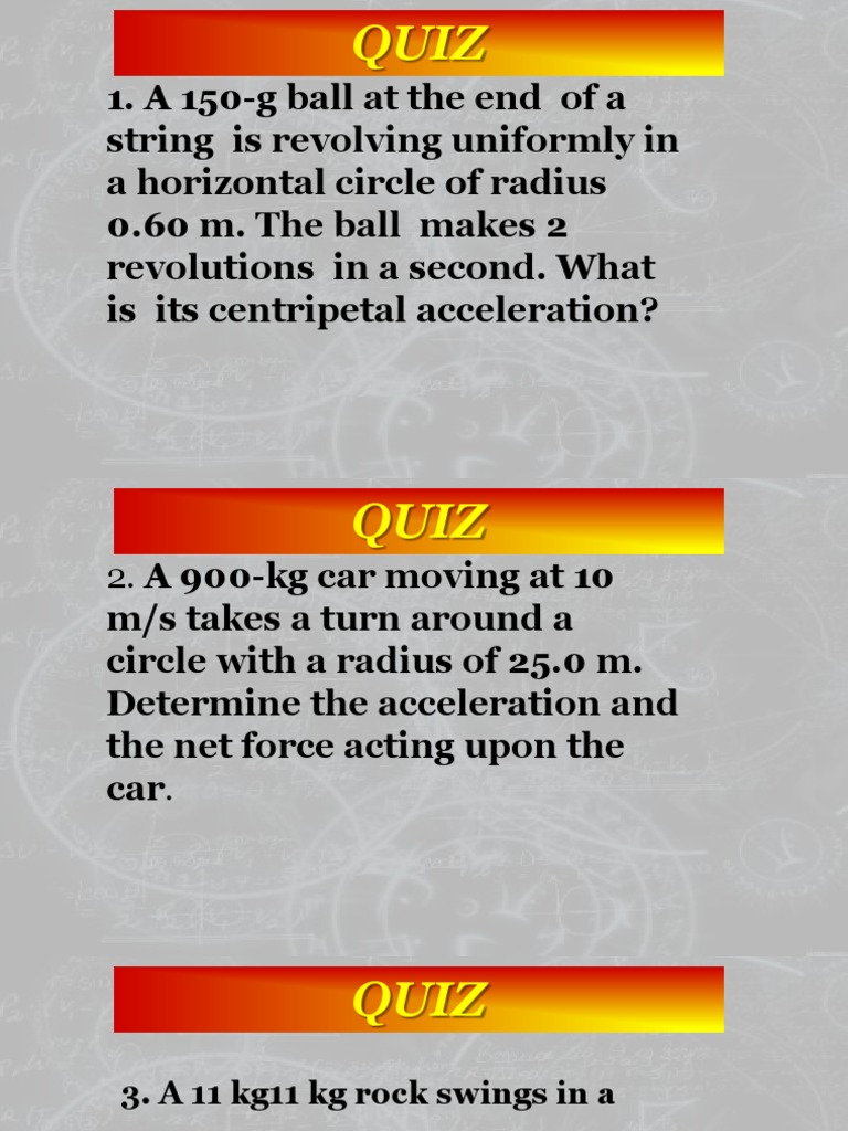 QUIZ Circular Motion | PDF
