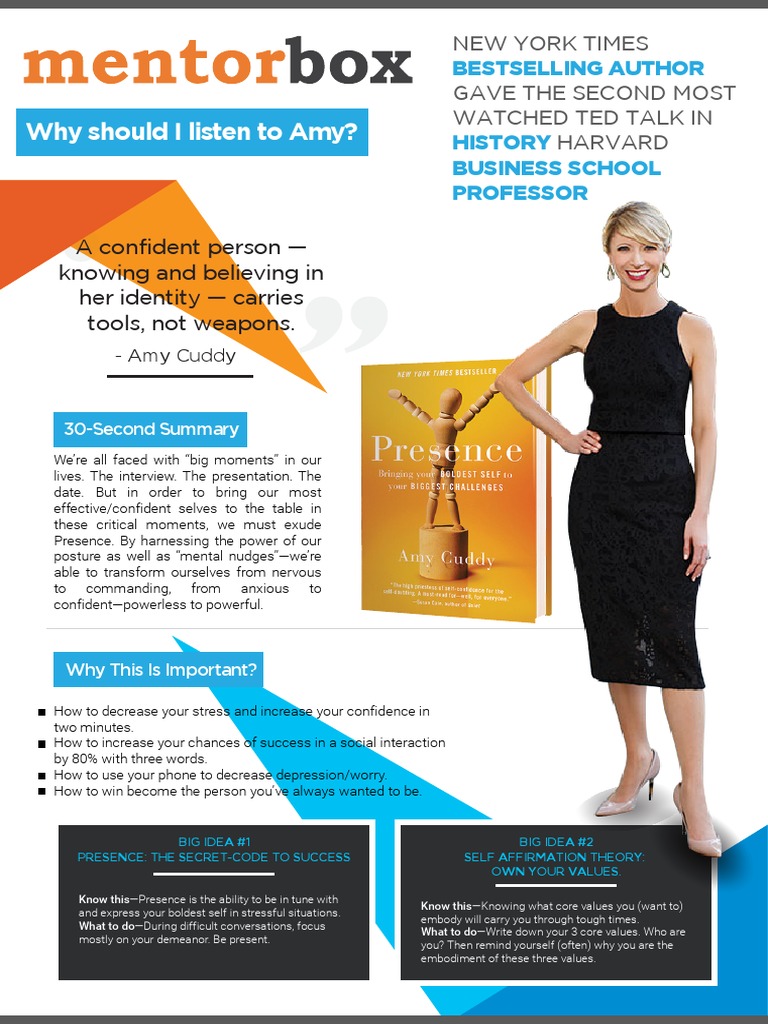Cheat Sheet - Presence by Amy Cuddy | PDF | Cognition | Psychological ...