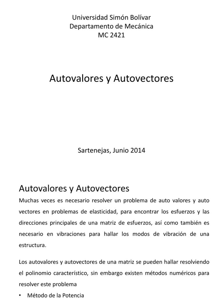 8 Autovalores Autovectores | PDF | Valores propios y vectores propios ...