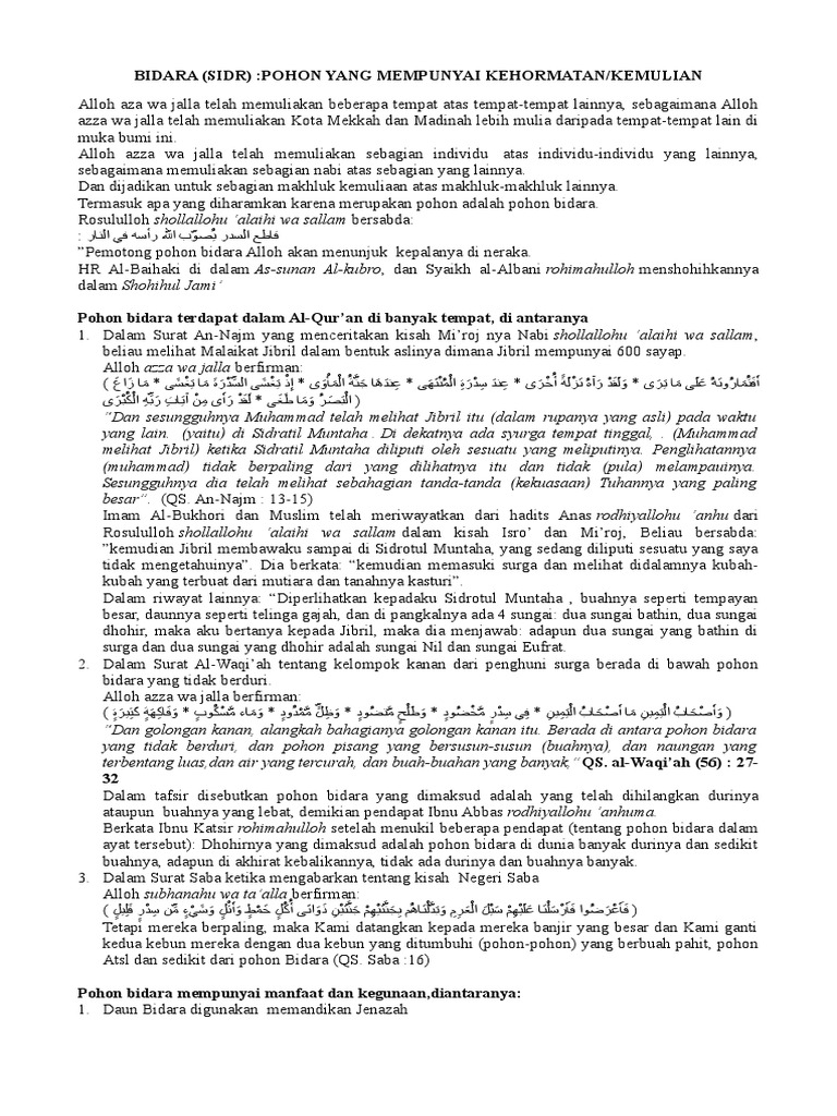 Khasiat Pohon Bidara dalam Islam | PDF | Agama & Spiritualitas