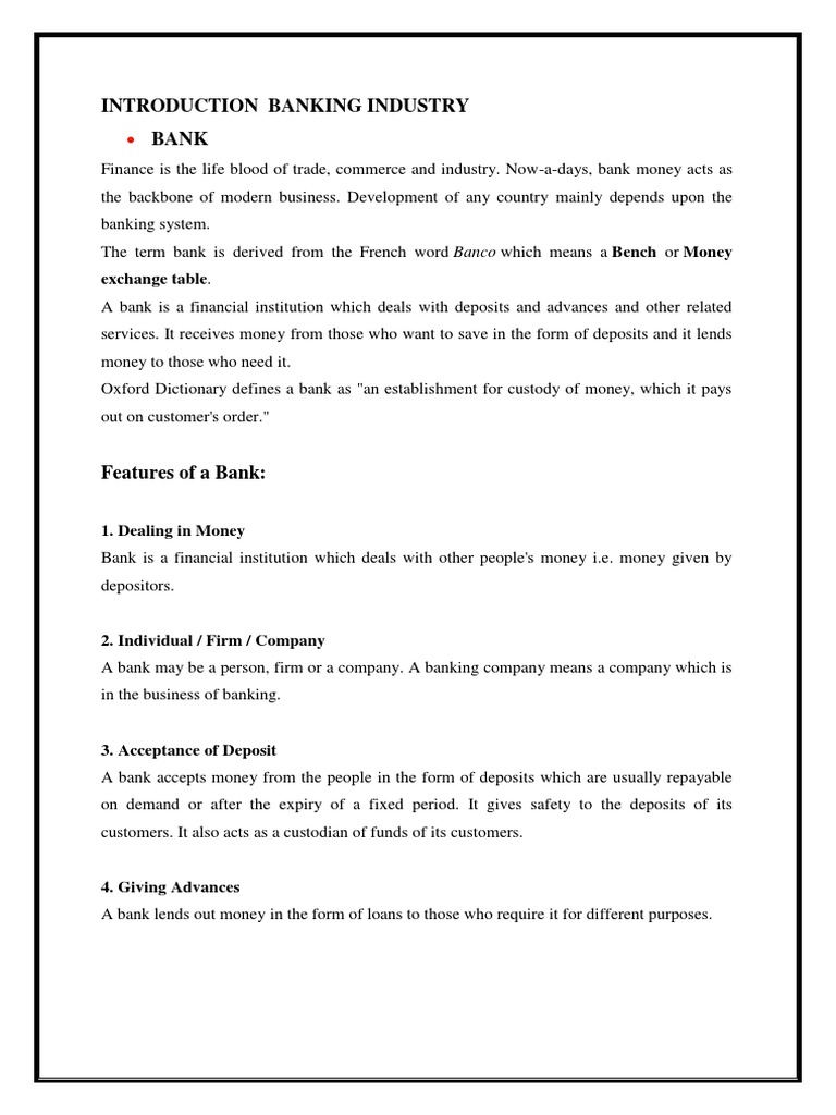 Introduction Banking Industry Bank: Exchange Table | PDF | Transaction ...