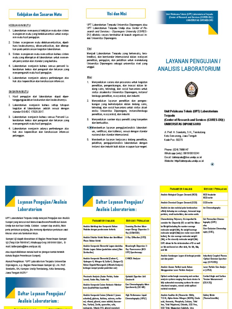 Layanan UPT Lab Terpadu | PDF | Sains & Matematika