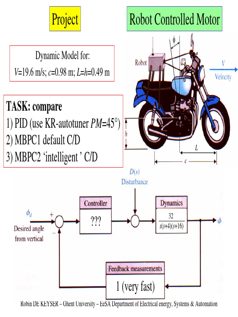 Comparing PID and Model Based Predictive Control for Disturbance Rejection in a Motorbike ...