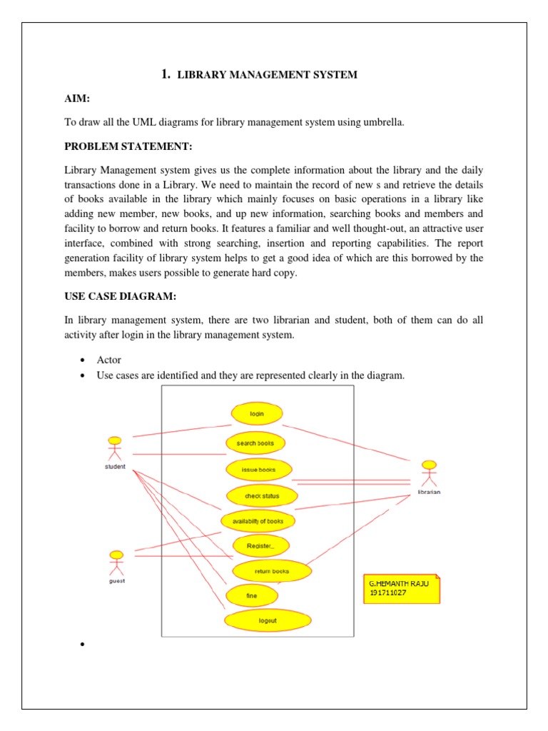 Ooad Record 1 Pdf Use Case Unified Modeling Language