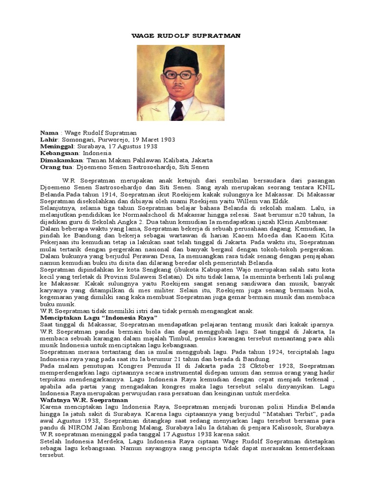 Wage Rudolf Supratman | PDF | Seni | Klasik
