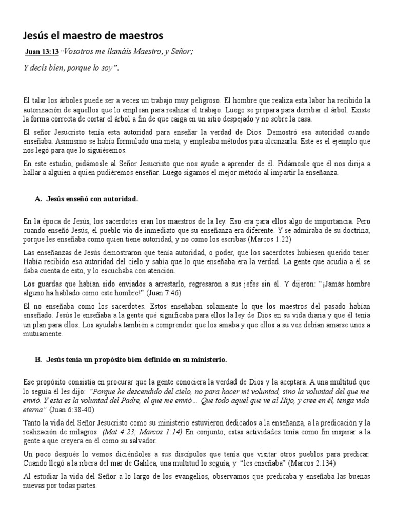 Jesús El Maestro de Maestros | PDF | Parábolas de Jesús | Jesús