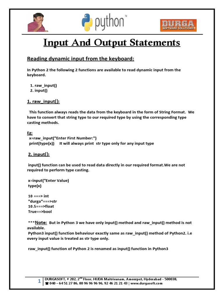 Input and Output Statements | PDF | Parameter (Computer Programming) | Command Line Interface
