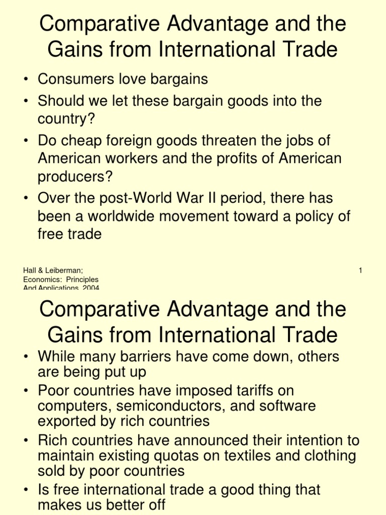 Comparative Advantage and The Gains From International Trade | PDF ...